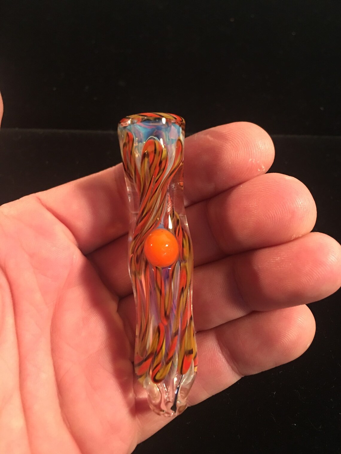 Vibrantly Colored Glass Chillum Glass - Etsy