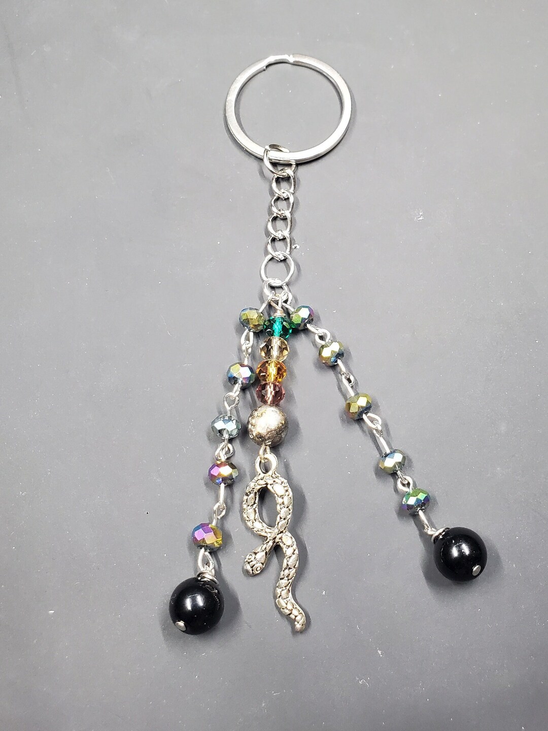 Oil Slick Snake - Key Chain - Etsy