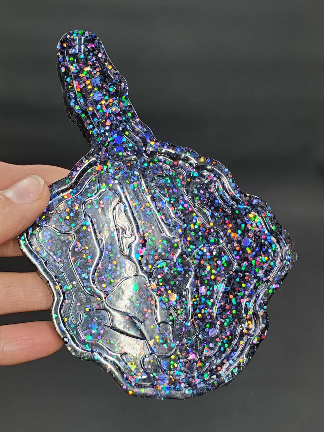 Rainbow Black - Skeleton Middle Finger Tray - Etsy