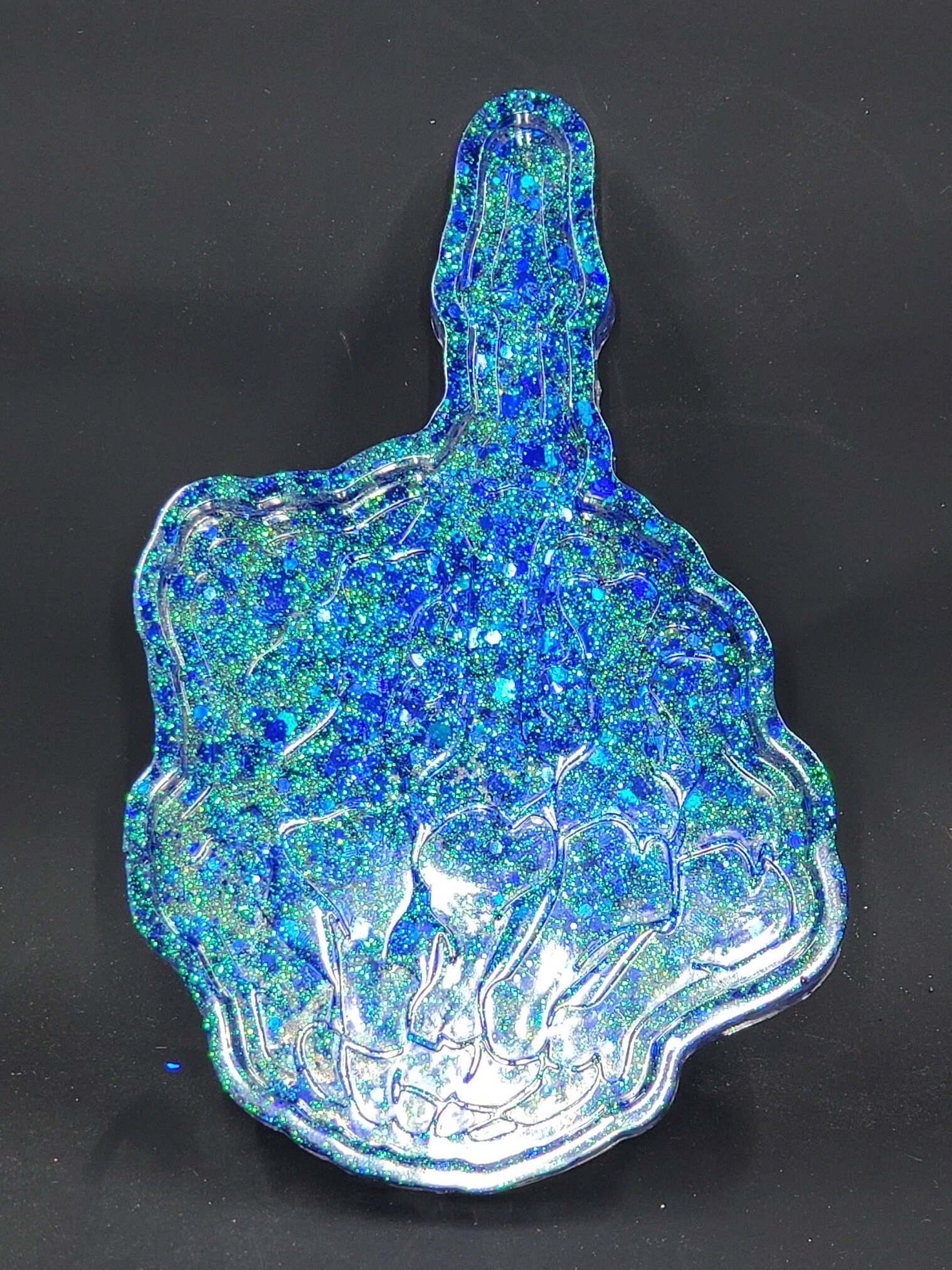 Earthy Blue Skeleton Middle Finger Tray - Etsy