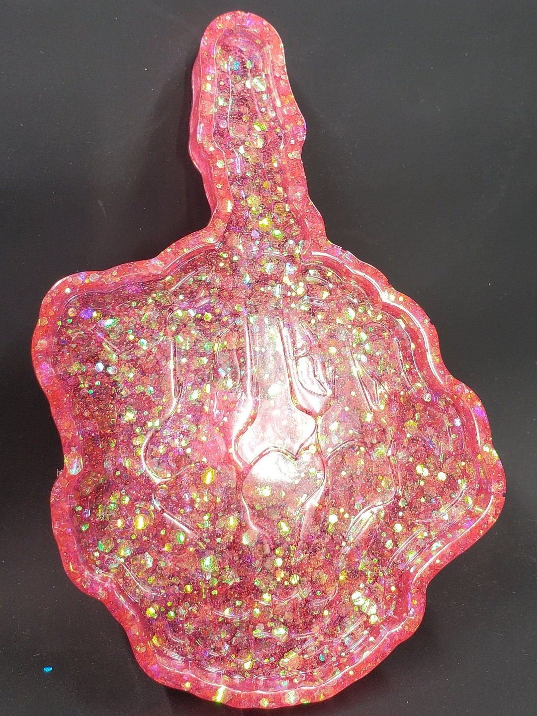 Peachy Pink Skeleton Middle Finger Tray - Etsy