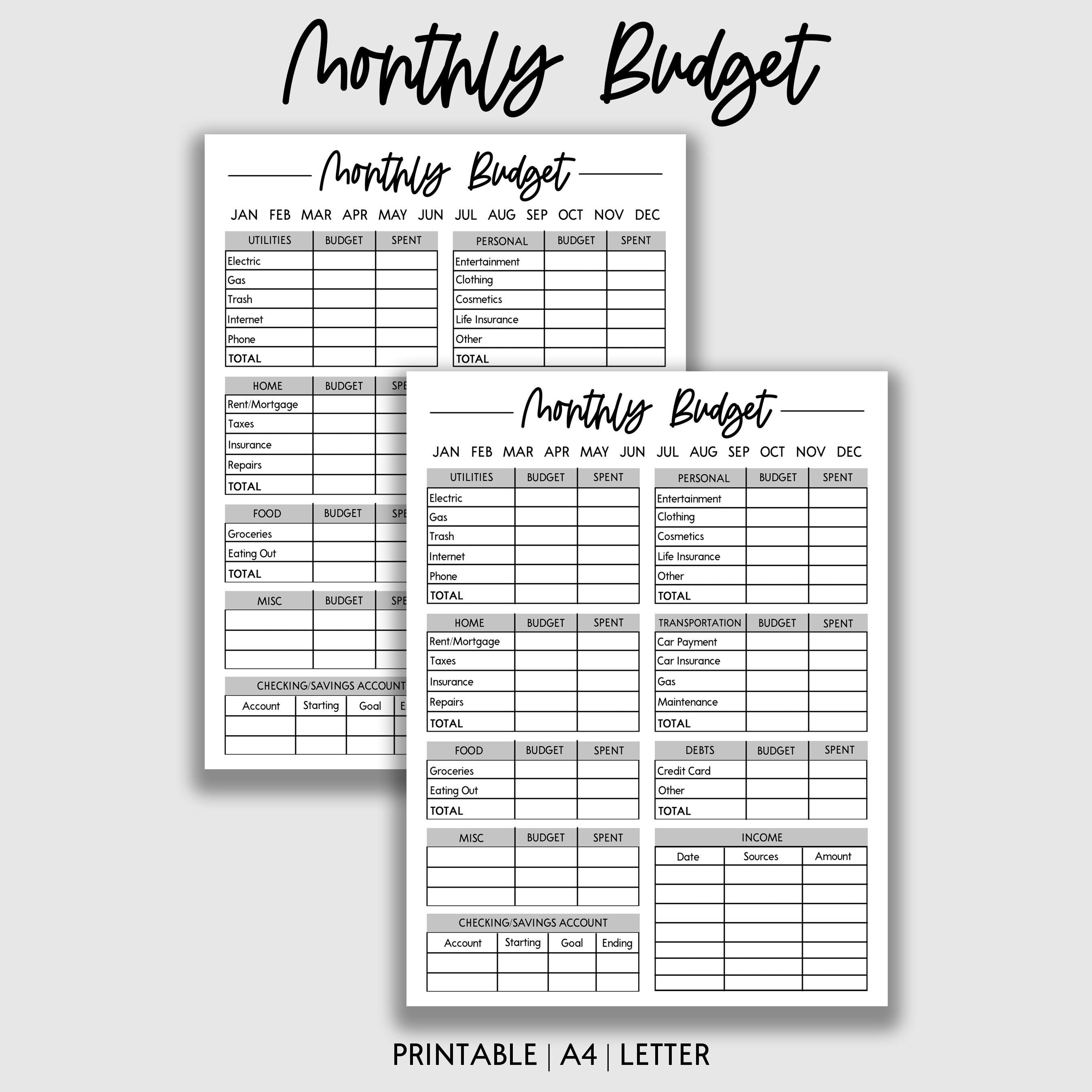 Monthly Budget Planner Monthly Expense Tracker A4 Letter Etsy de monthly-budget-planner-monthly-expense-tracker-a4-letter-etsy-de