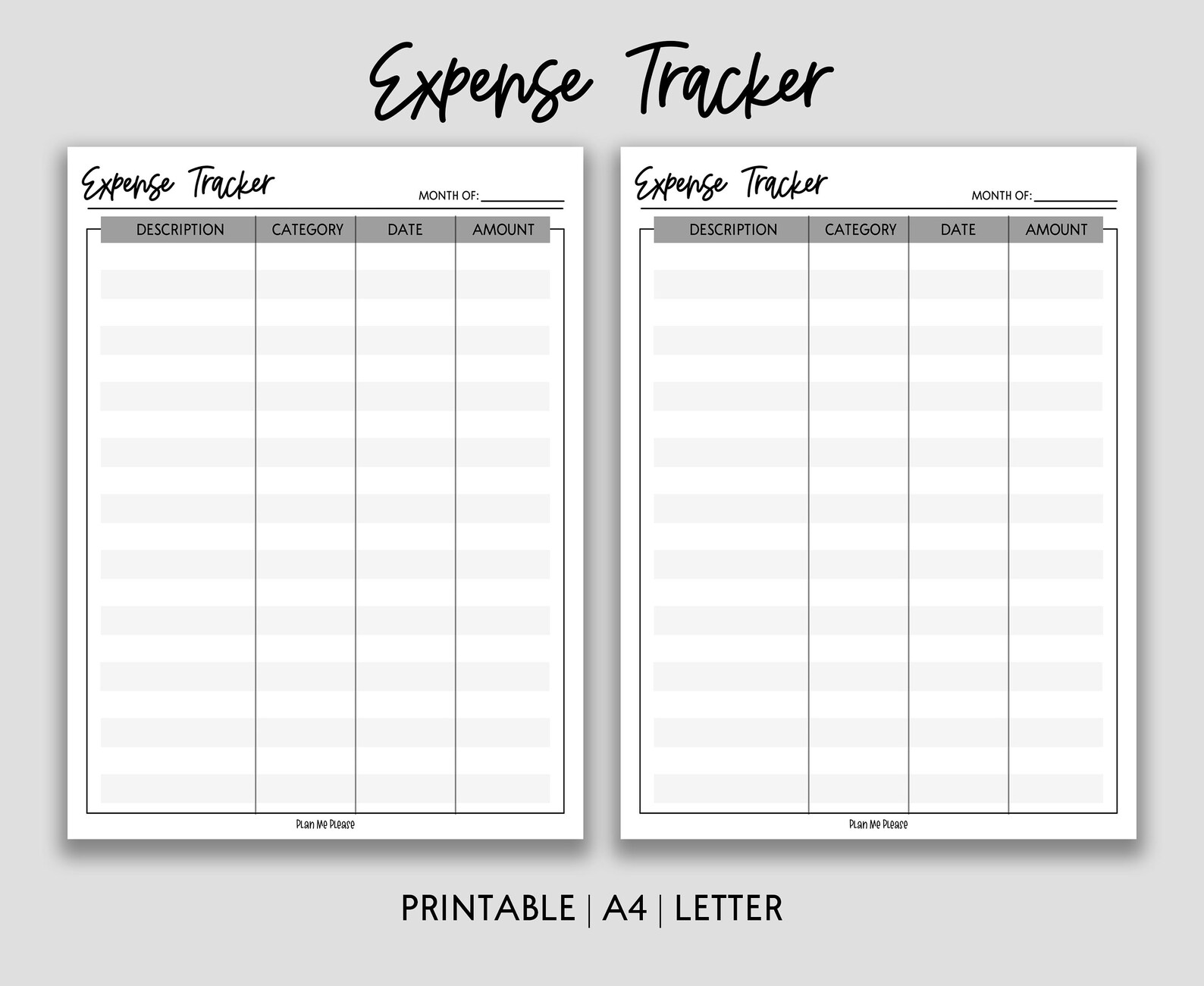 Printable Expense Tracker List of Expenses A4 8.5x11 | Etsy