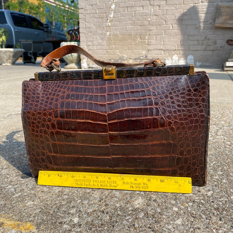 Vintage Alligator Purse Marked Export Bag Genuine Leather - Etsy