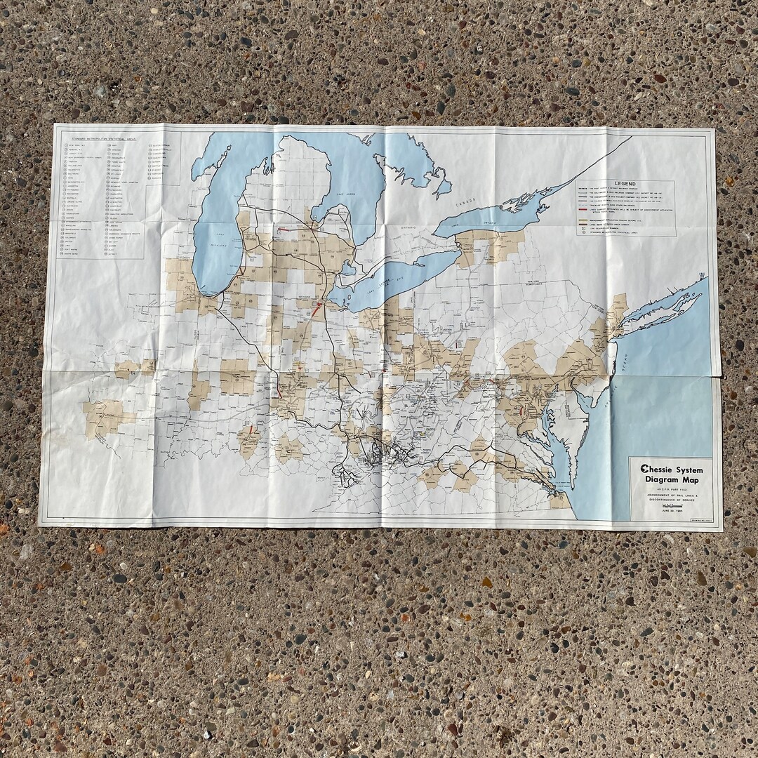 Vintage Chessie System Diagram Map - Etsy