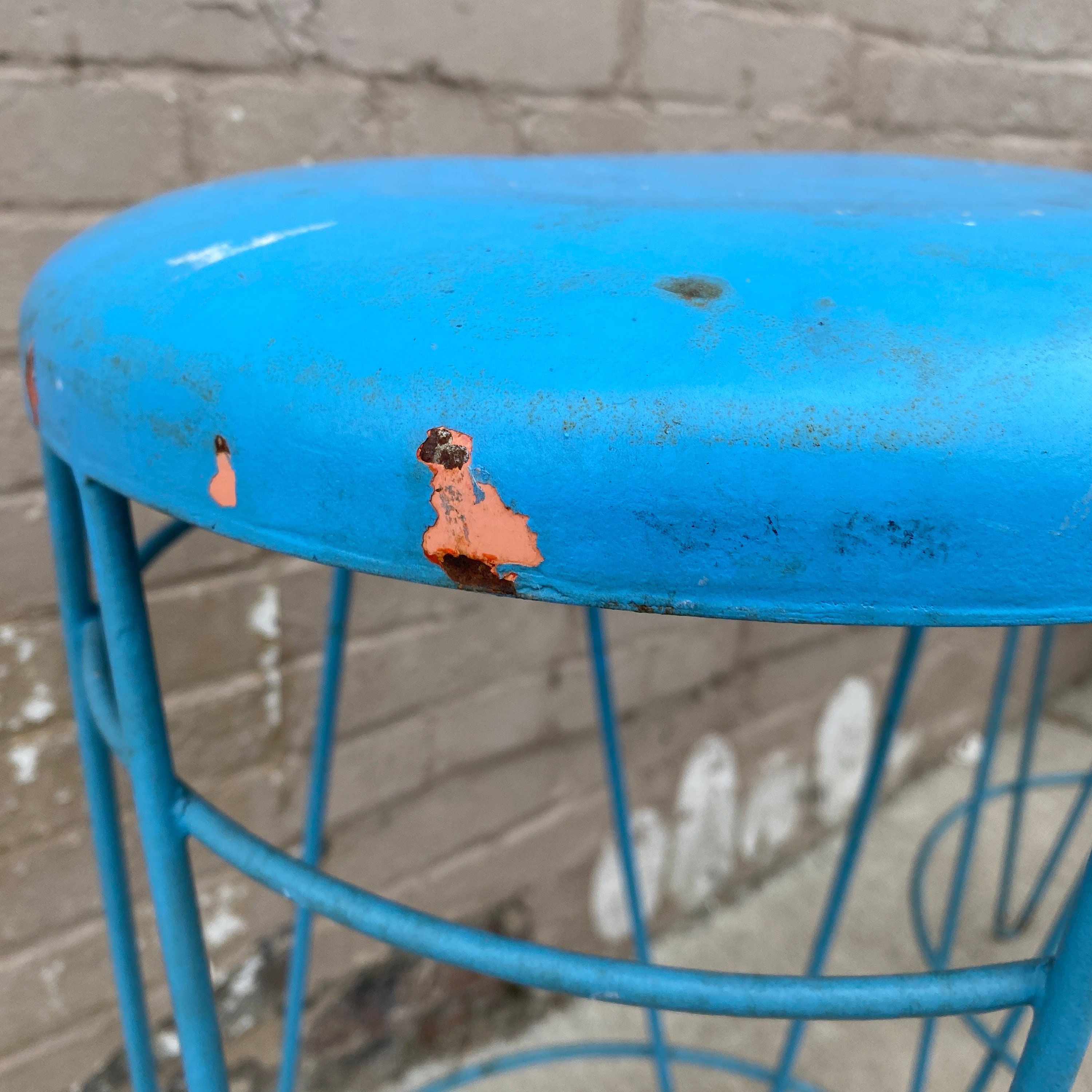 Pair MCM Hairpin Leg Bar Stools With Amazing Blue Paint - Etsy