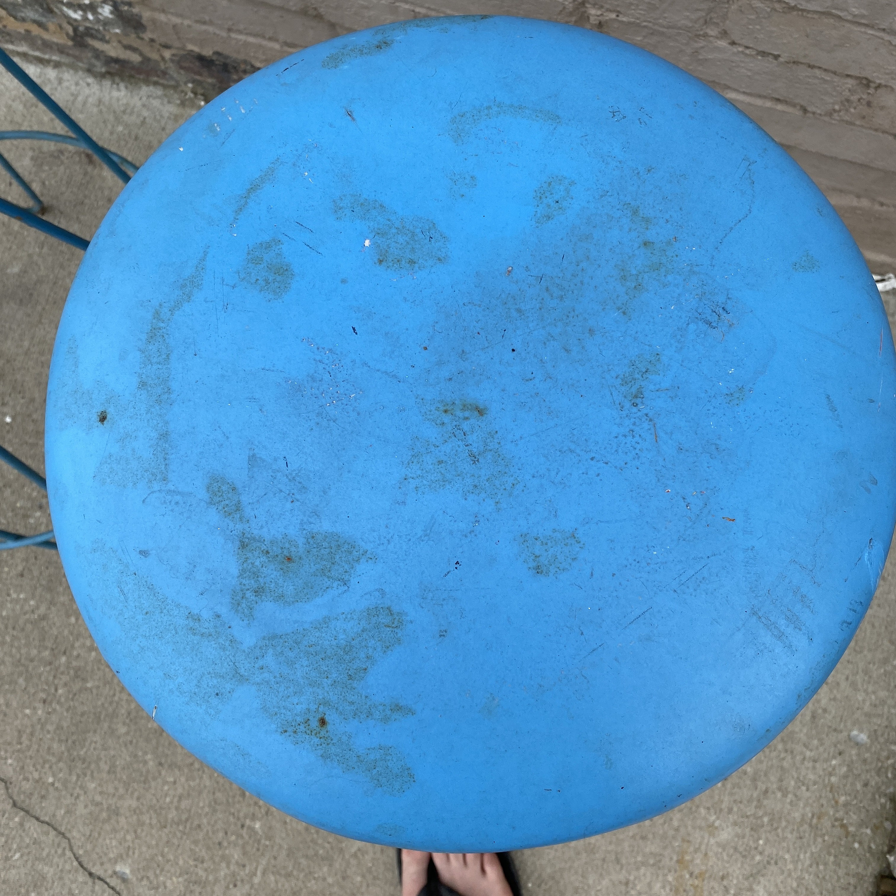 Pair MCM Hairpin Leg Bar Stools With Amazing Blue Paint - Etsy