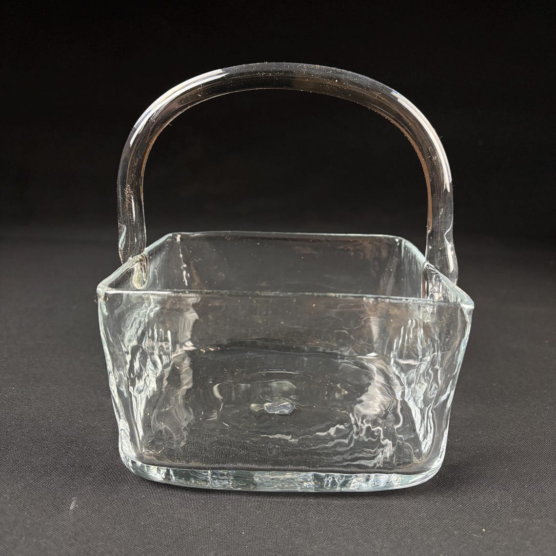 Vintage MCM Blenko Clear Glass Basket FREE SHIPPING - Etsy