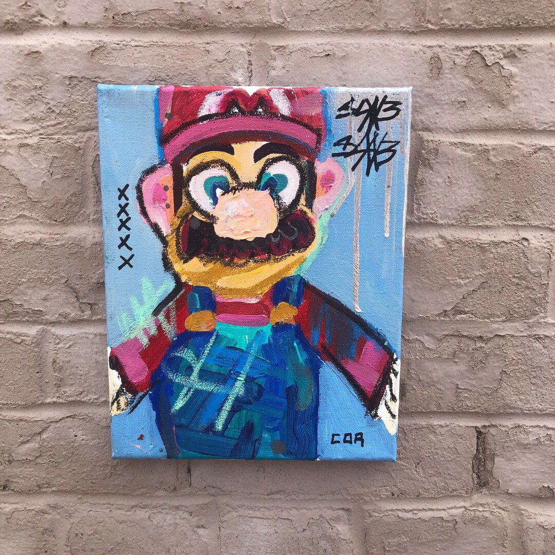 Original Painting of Mario by Los Angeles Based Artist Corbellic ...