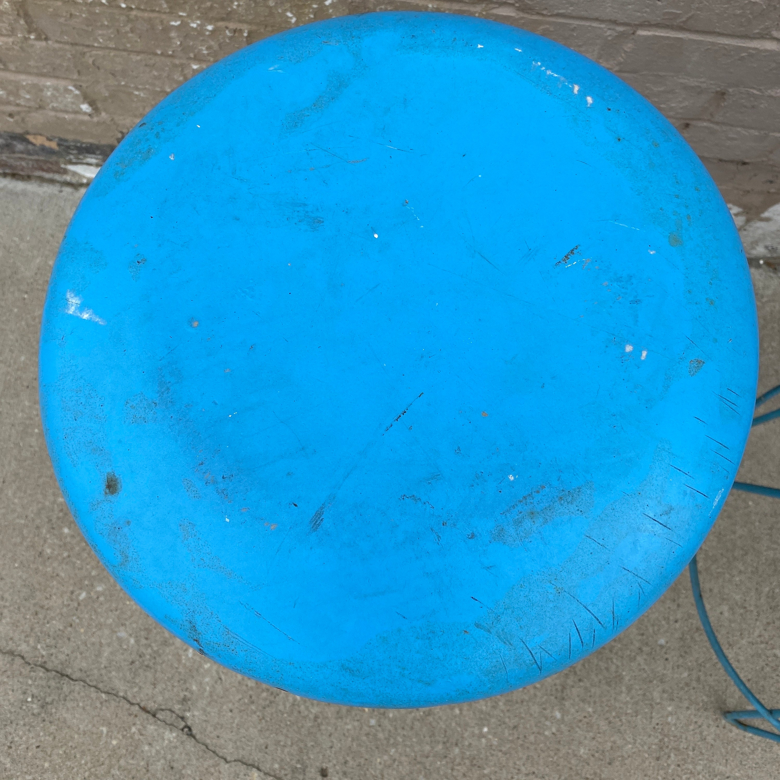 Pair MCM Hairpin Leg Bar Stools With Amazing Blue Paint - Etsy