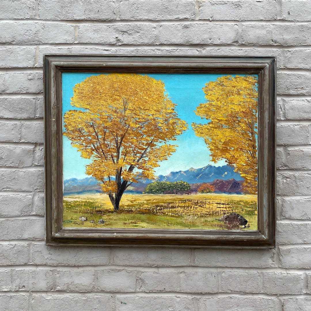 Myra Louise Sawyer Landscape Oil on Canvas Painting 1930s Regionalist ...