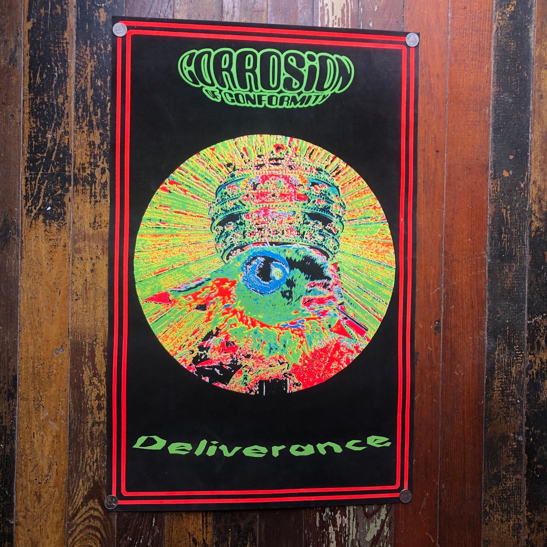 Vintage Blacklight Felt Poster "corrosion of Comformity, Deliverance ...