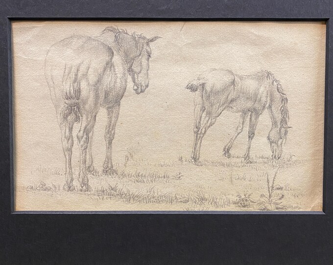 Original Old Master Drawing of Horses on Laid Paper - Etsy