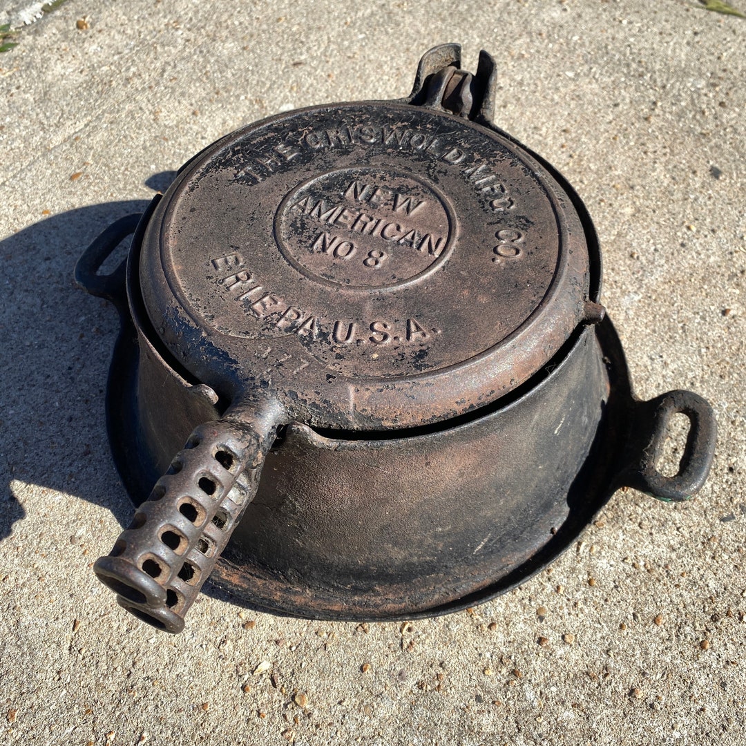 New American No 8 Cast Iron Waffle Maker Griswold High Base FREE ...