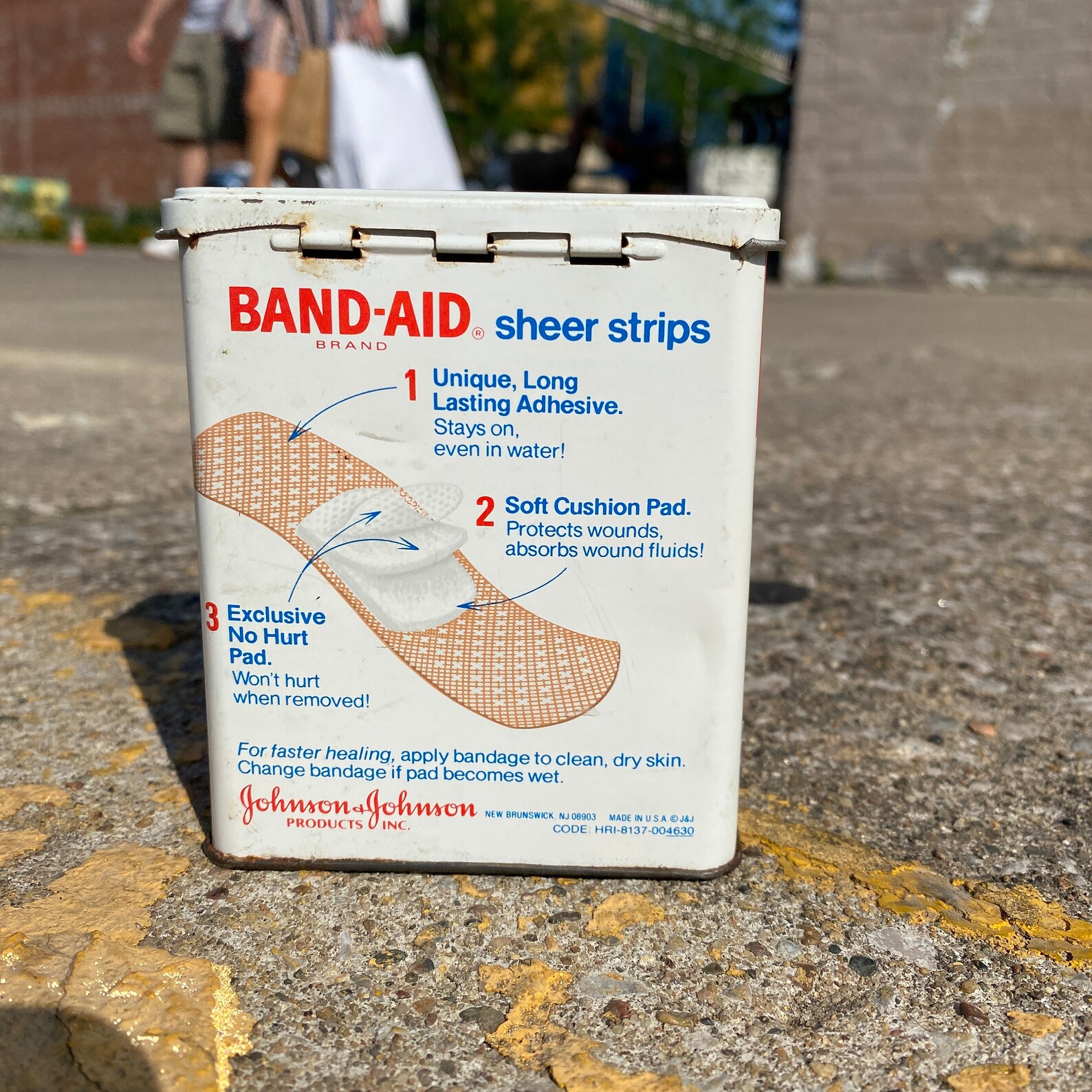 Vintage Metal Band-aid Brand Bandage Tin Lid With Hinge - Etsy