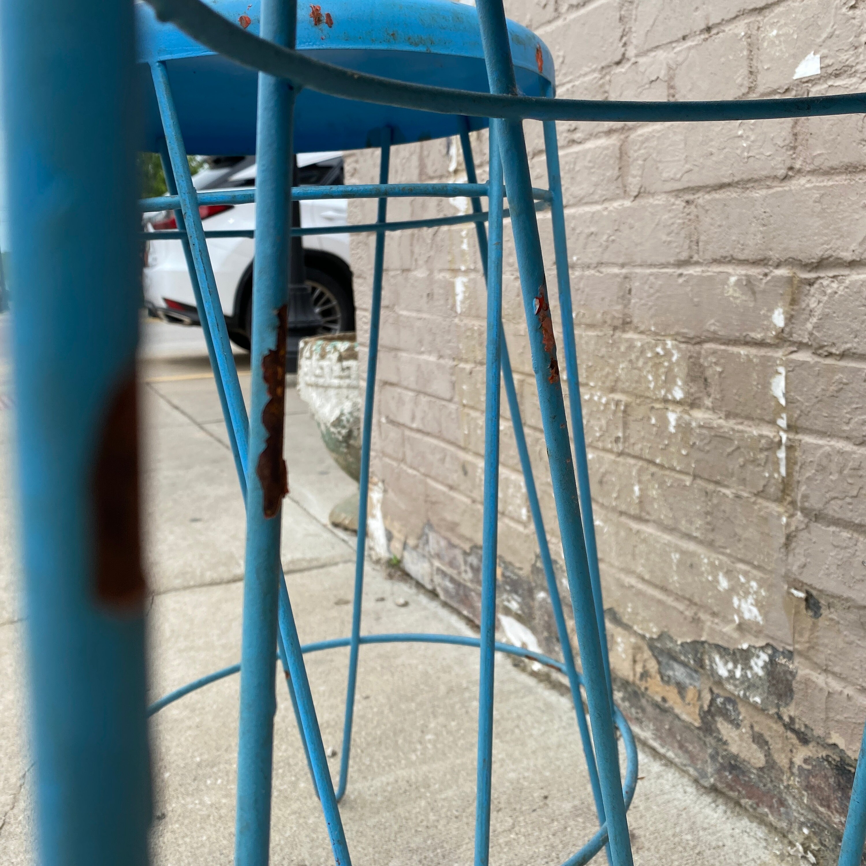 Pair MCM Hairpin Leg Bar Stools With Amazing Blue Paint - Etsy