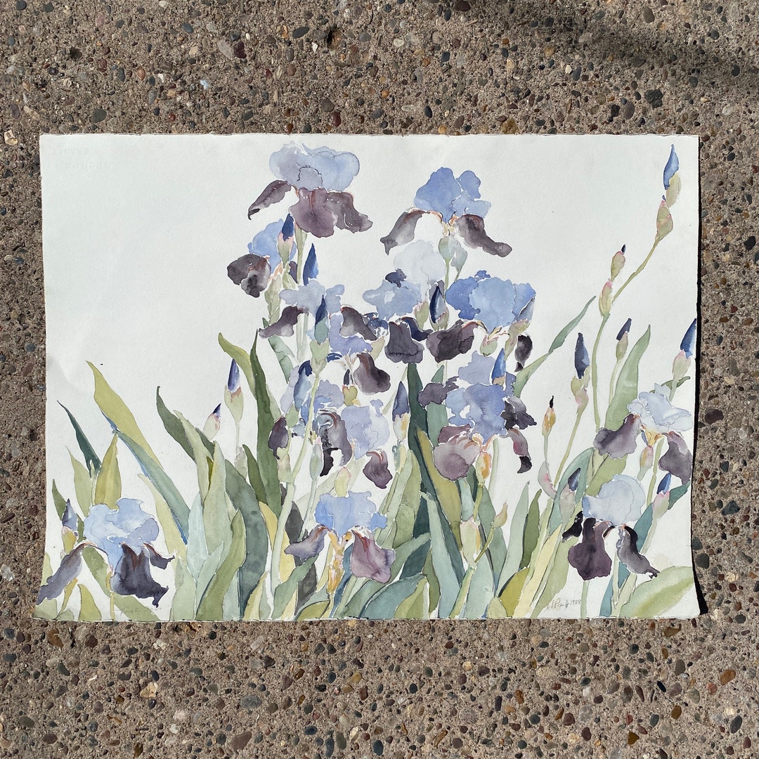 Marie Louise Rouff Watercolor Titled First Iris 1988 - Etsy
