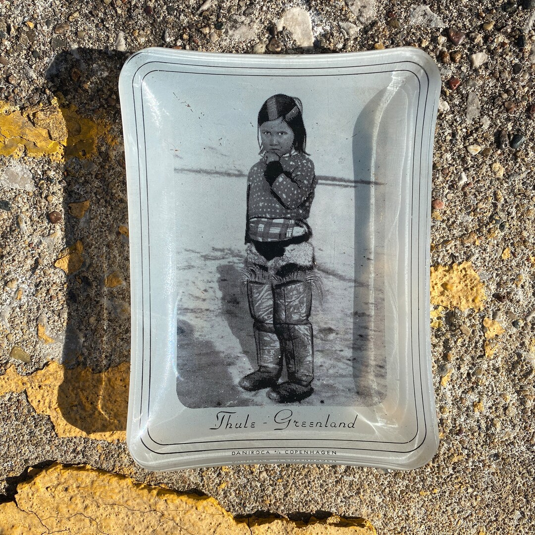 Inuit Boy From Thule Greenland on Glass Dish - Etsy