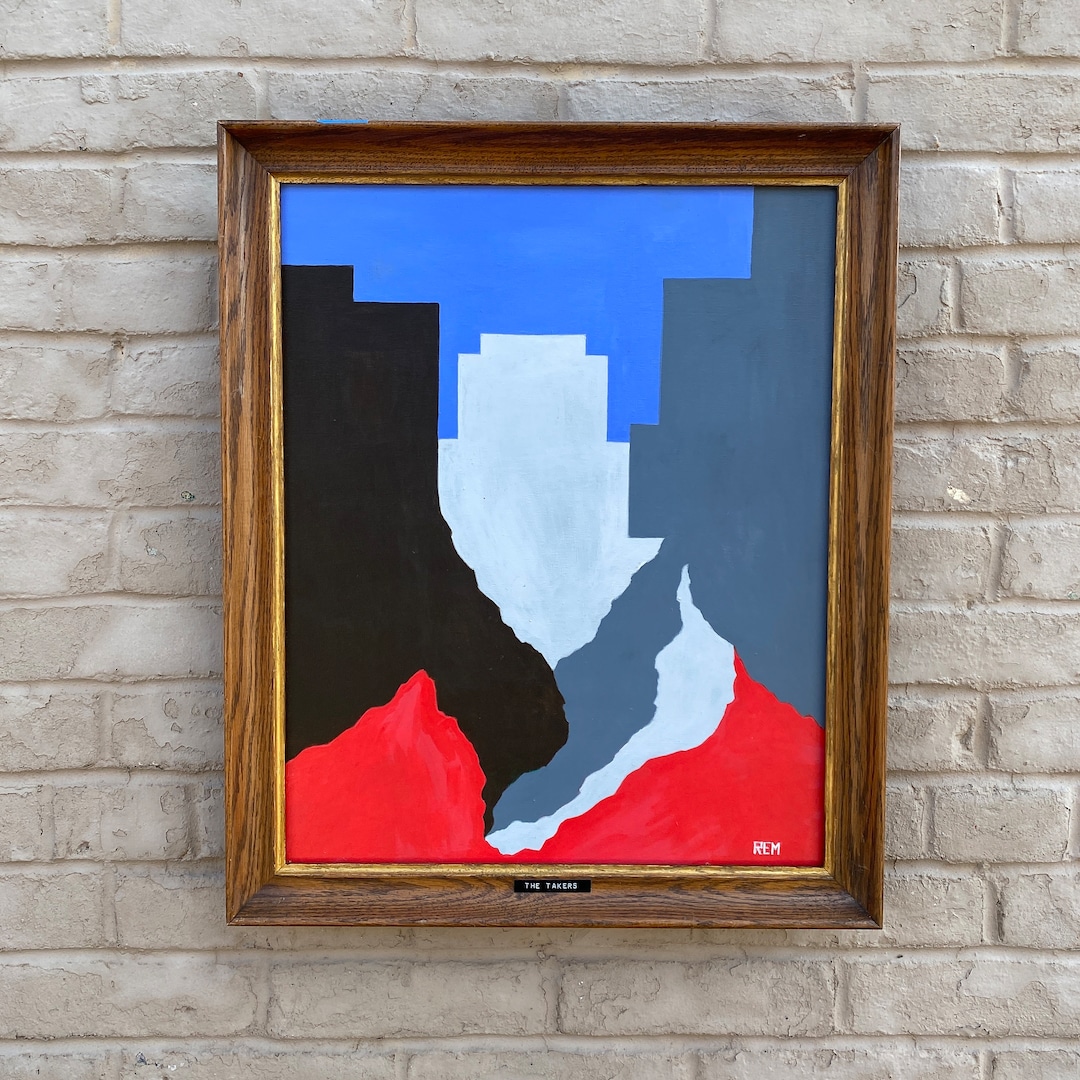 Richard E Menges “the Takers” Oil on Canvas Hard Line Painting - Etsy