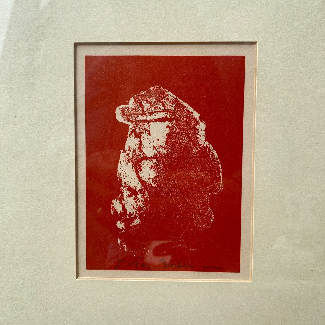 RARE Peter Bodnar Abstract Red Lithograph MCM - Etsy