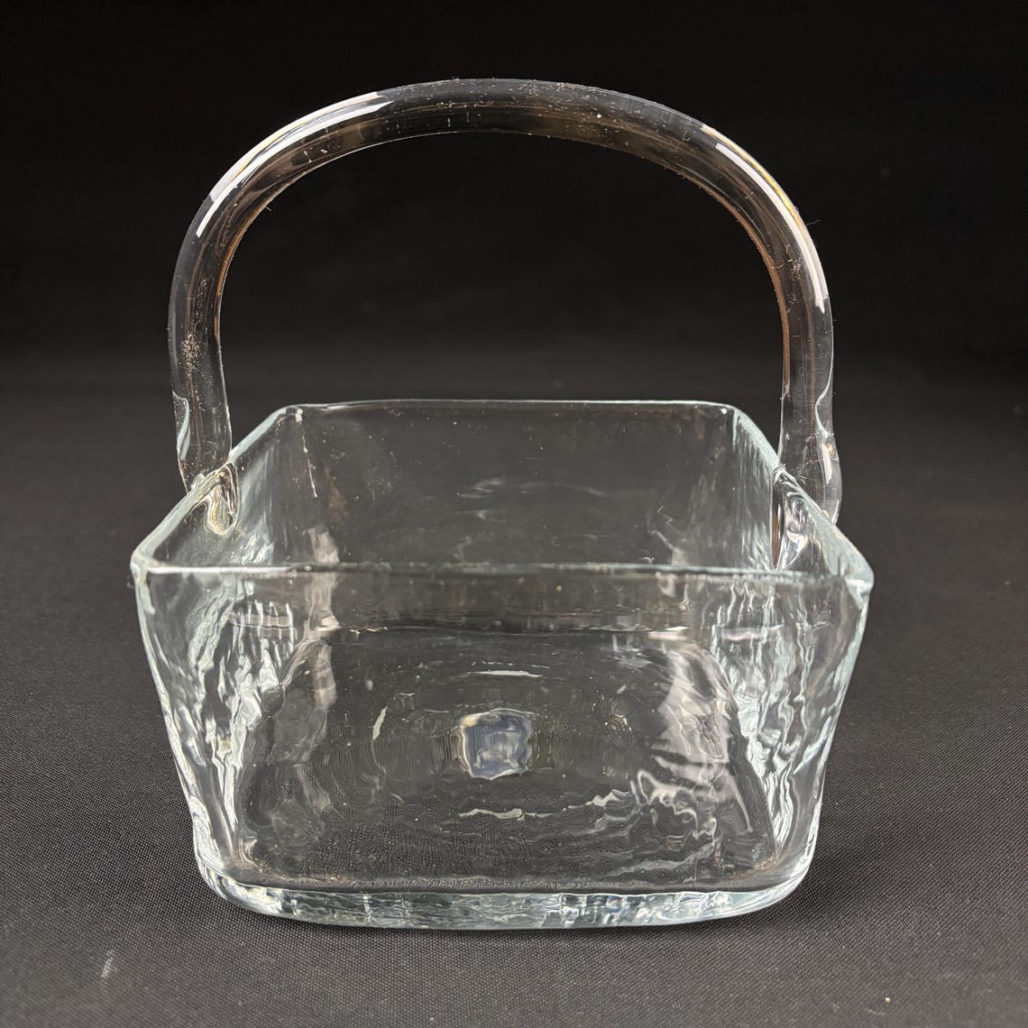 Vintage MCM Blenko Clear Glass Basket FREE SHIPPING - Etsy