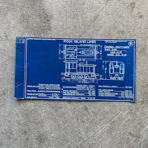 Vintage 1950s Rock Island Lines Locomotive Blueprint Train Artwork - Etsy