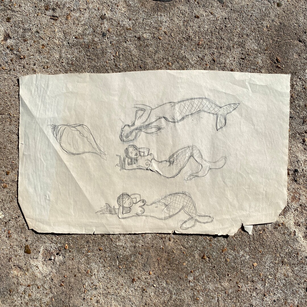 WW2 Era Pencil Sketch of a Mermaids by Navy Pilot Len Moss - Etsy