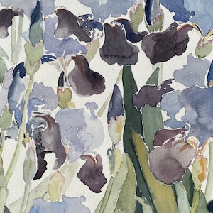 Marie Louise Rouff Watercolor Titled First Iris 1988 - Etsy