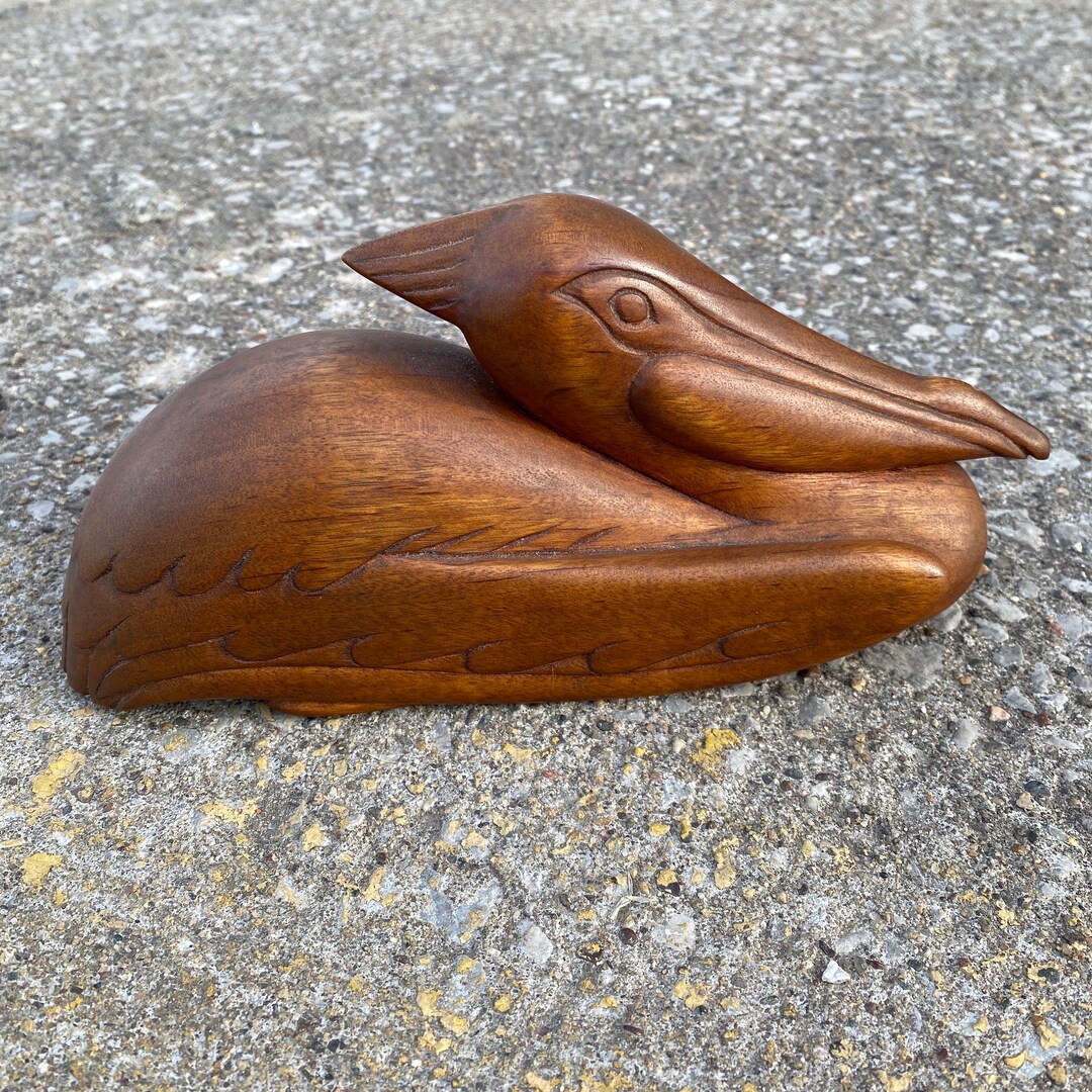 Willard Stone Wood Carving of Brown Pelican Titled “L.A. State Bird” - Etsy
