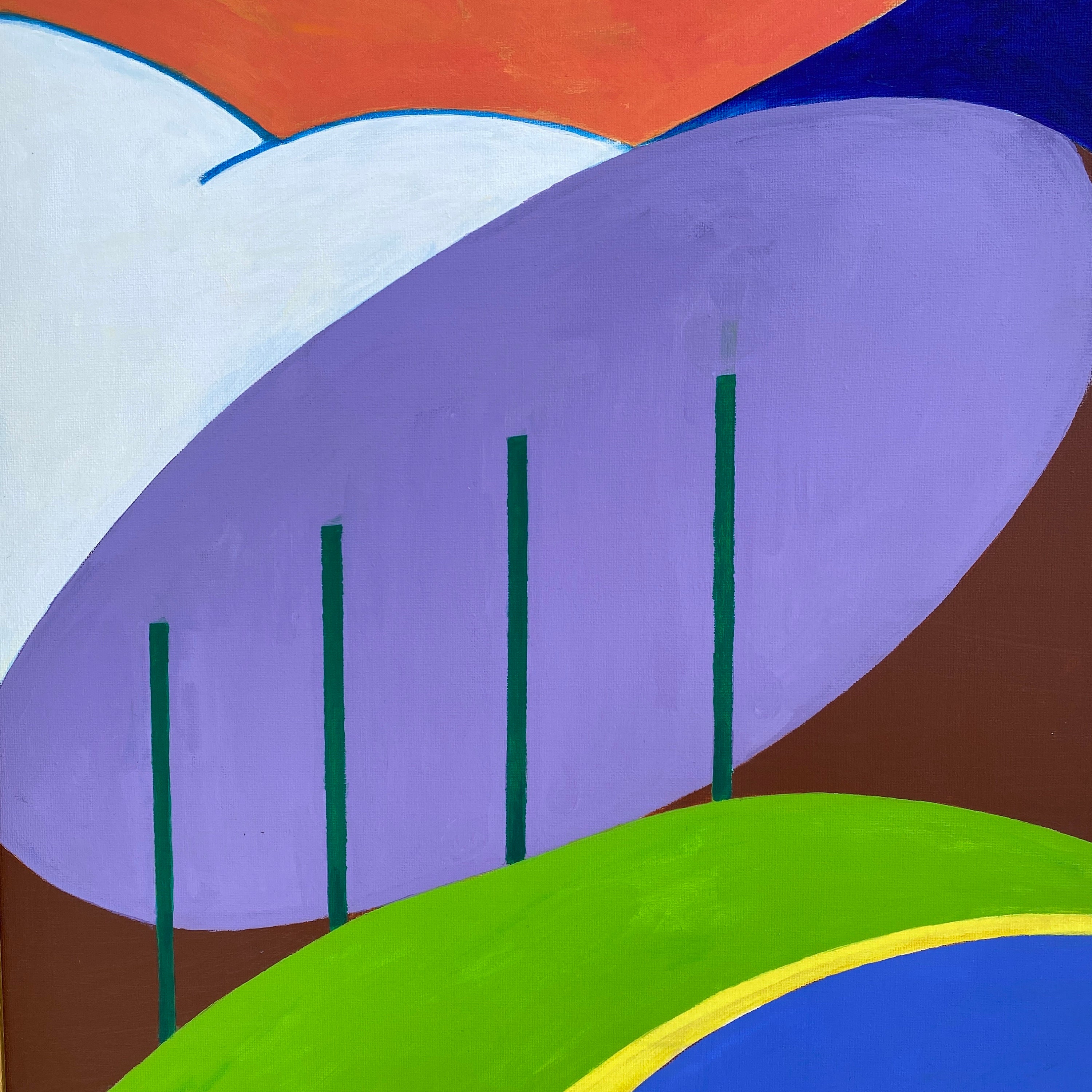 Richard E Menges “new Grass” Oil on Canvas Hard Line Painting - Etsy