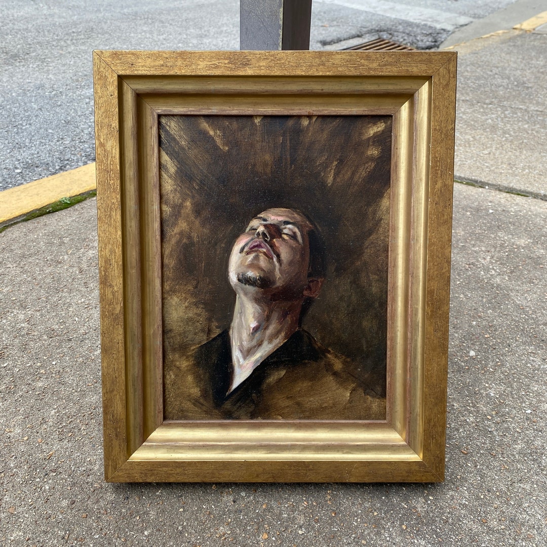 Juan Jr Ramirez “self Portrait” Oil on Board in Gold Gilt Frame - Etsy
