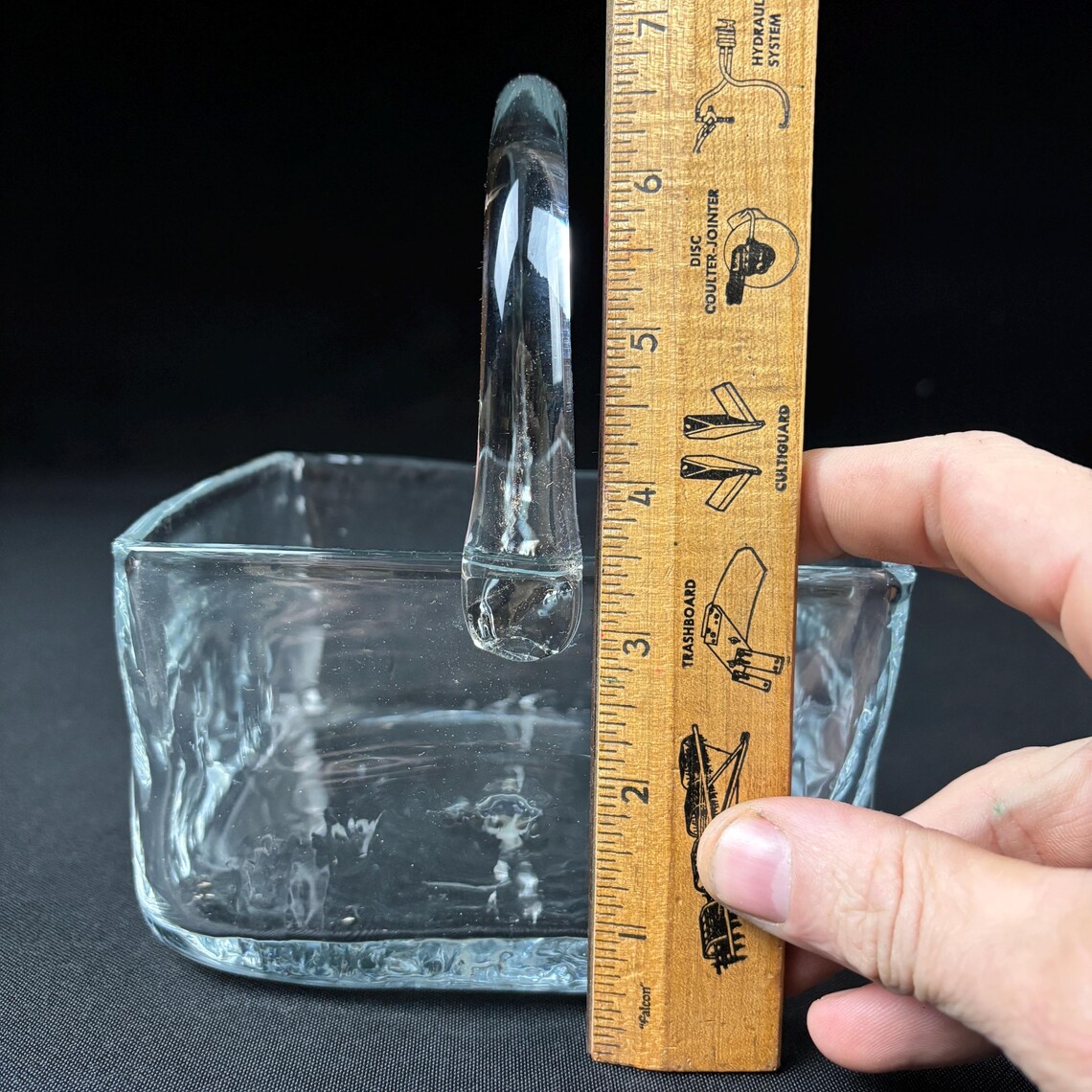 Vintage MCM Blenko Clear Glass Basket FREE SHIPPING - Etsy