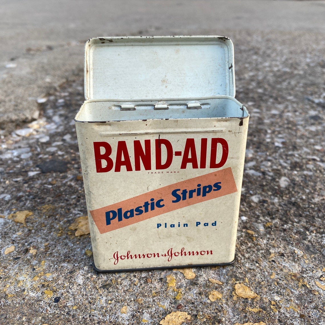 Vintage Metal Band-aid Brand Bandage Tin Johnson & Johnson Made in USA ...