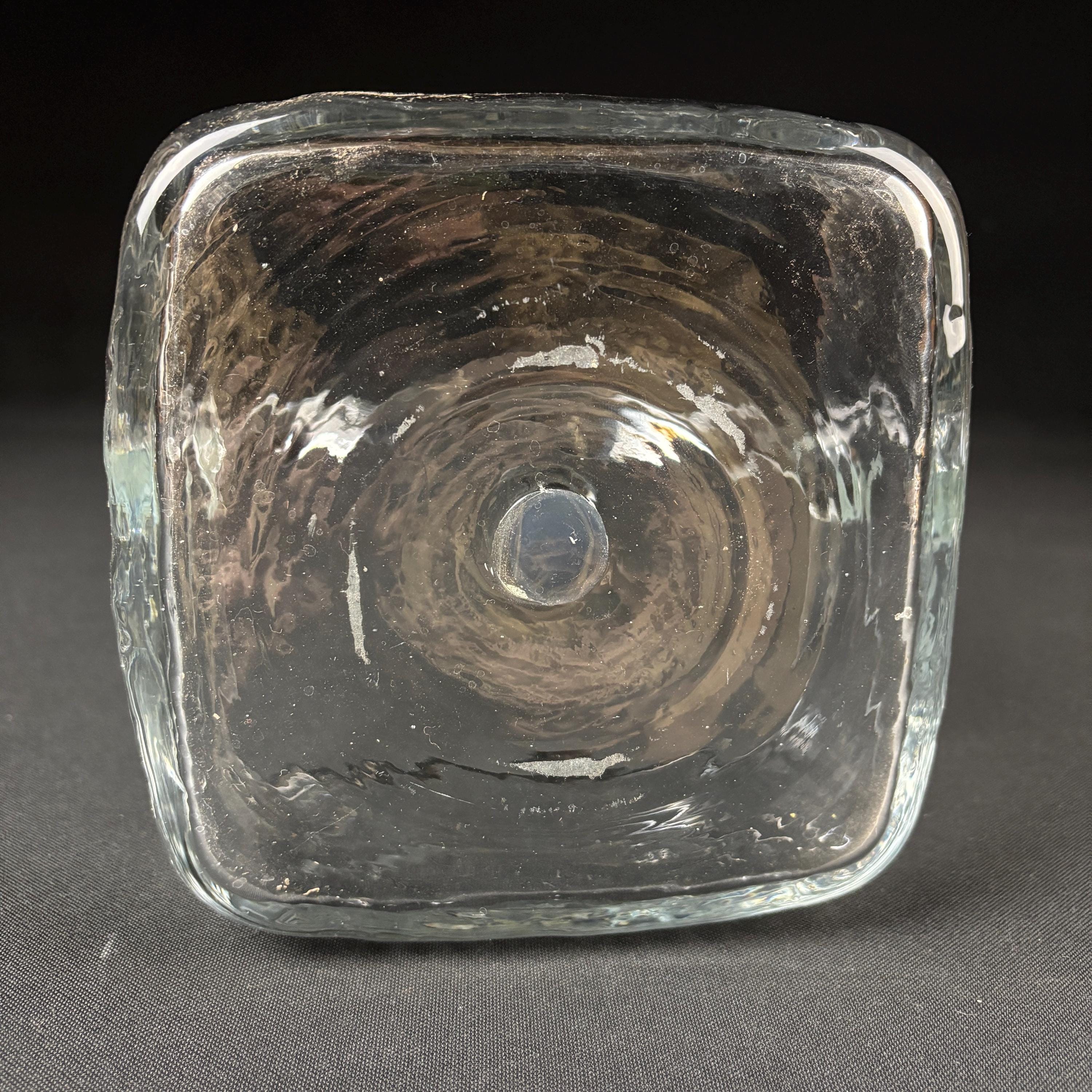 Vintage MCM Blenko Clear Glass Basket FREE SHIPPING - Etsy