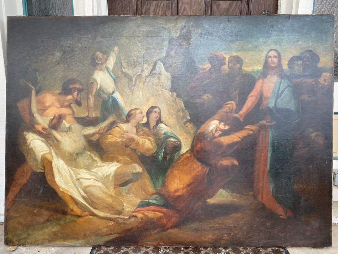 Ary Scheffer Raising of Lazarus Oil on Canvas Painting - Etsy