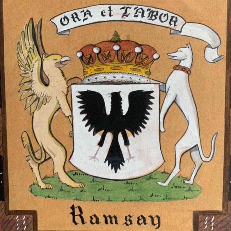 RAMSAY Coat of Arms handpainted family crest | Etsy
