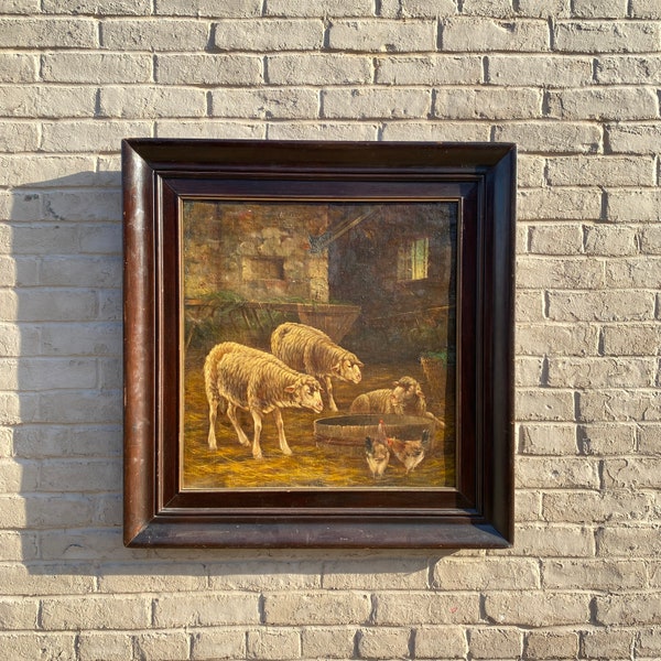 Antique Chicken Oil Painting - Etsy