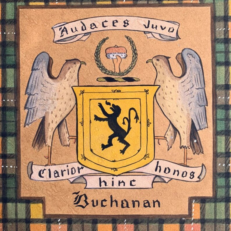 BUCHANAN Coat of Arms Handpainted Family Crest | Etsy