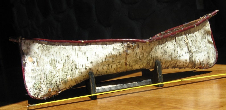 Natural Birch Bark Mini Canoe Display Stand - Etsy