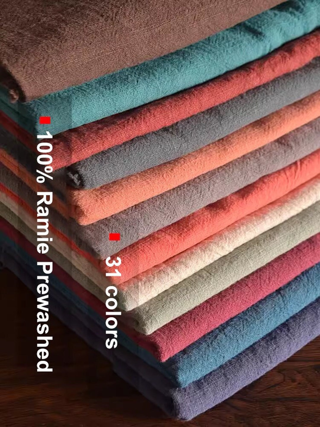 31 Colors 100% Ramie Fabric Thick Heavy Solid Ramie Flex for Garmert- 1 ...