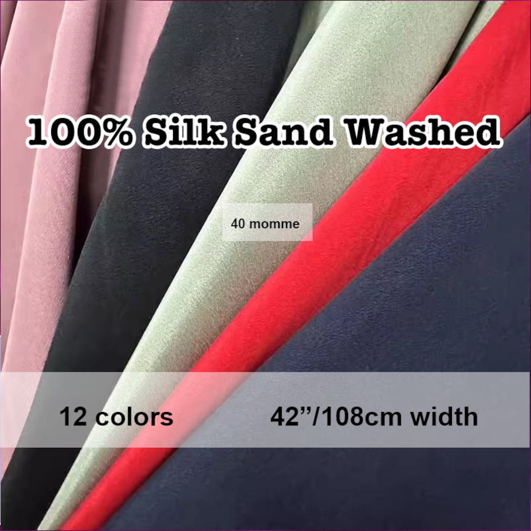 Sand Washed Silk Crepe Fabric - 40 Momme, 42" Wide - Etsy