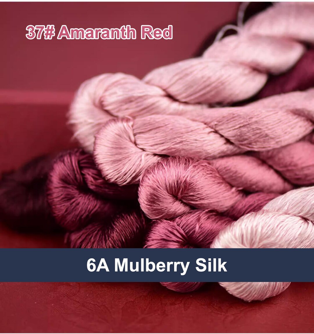 Pure Silk Thread for Embroidery, Amaranth Red Shades Silk Embroidery ...
