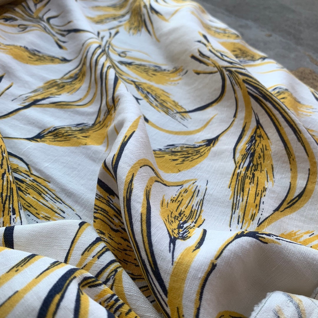 Yellow Ear of Wheat Linen Fabric for Summer Dress- 1/2 Yard - Etsy
