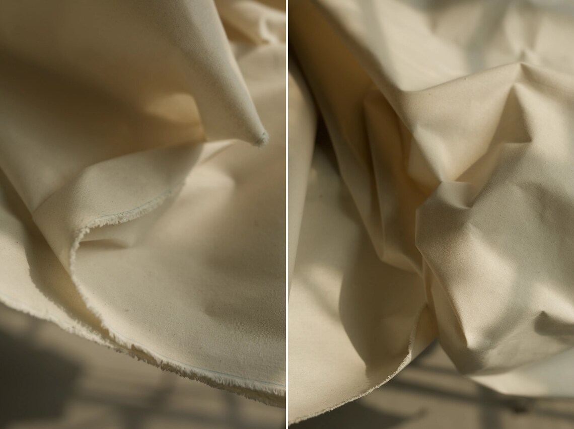 Natural Cotton Calico Fabric - Heavy Plain Unbleached, 63" Wide - Etsy