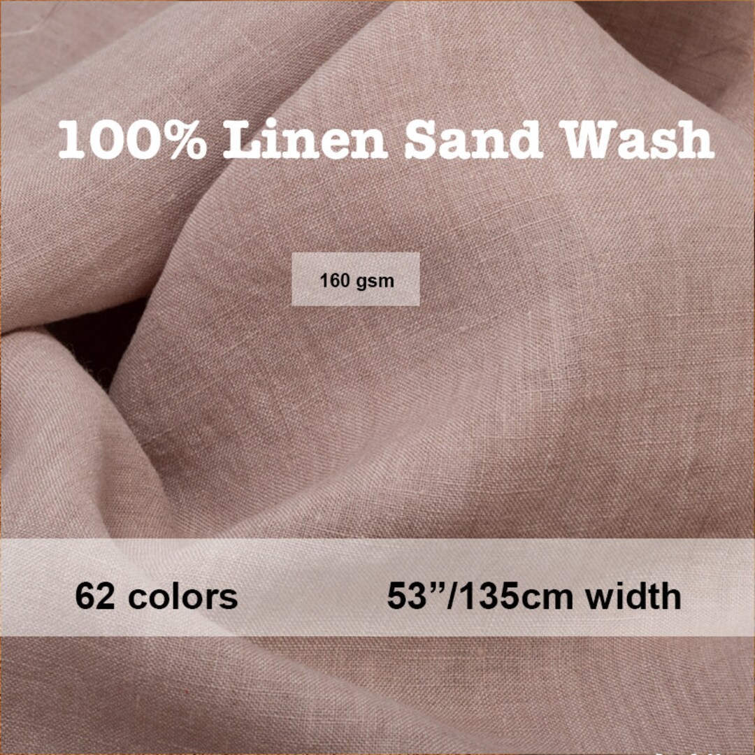 62 Colors- 100% Linen Thin Solid Fabric Pre Washed Linen Flex for ...