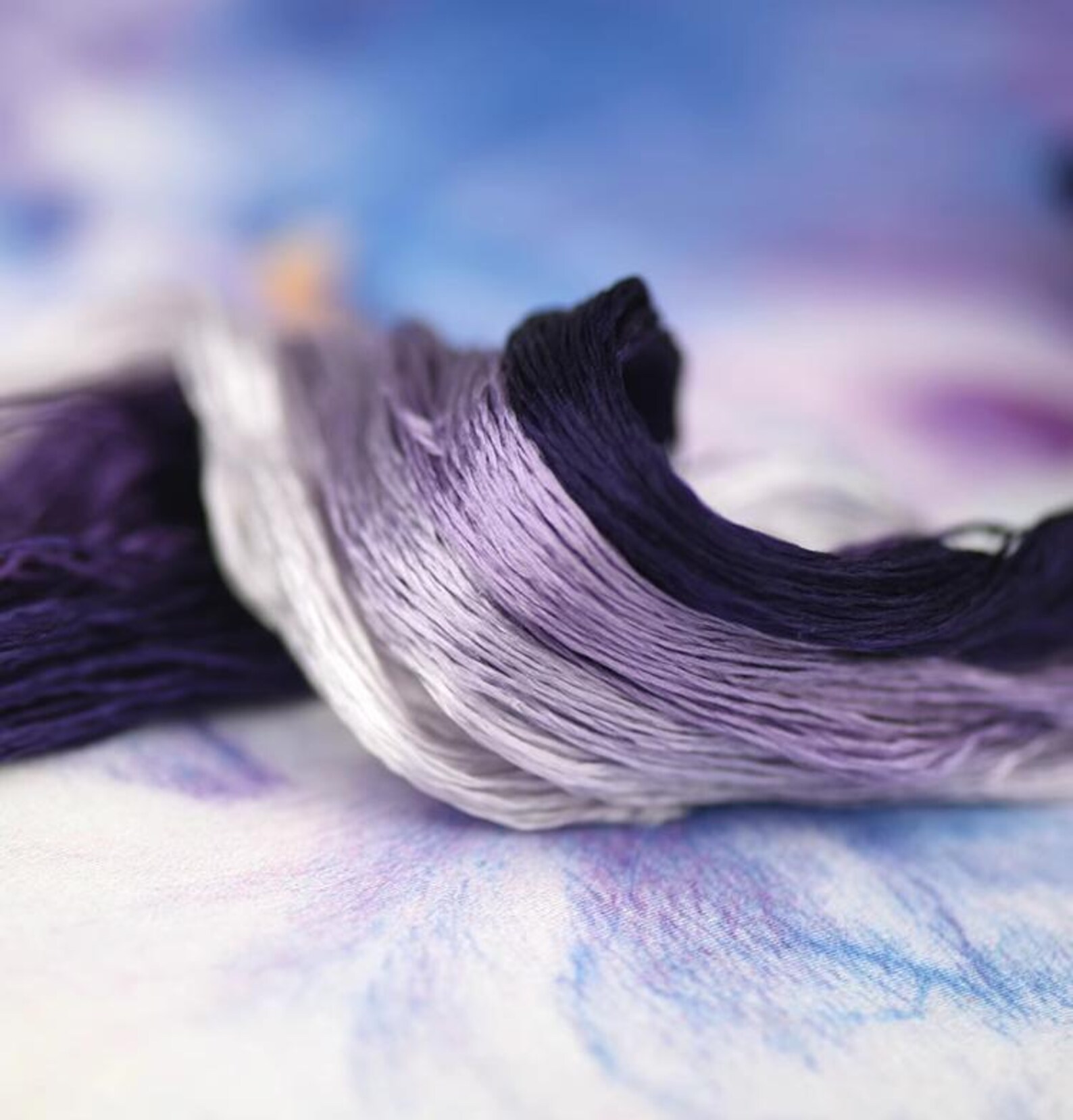 Pure Silk Thread for Embroidery, Moon Purple Shades Silk Embroidery ...