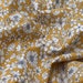 White Floral Linen on Ginger Yellow Flower Linen Fabric for Dress ...