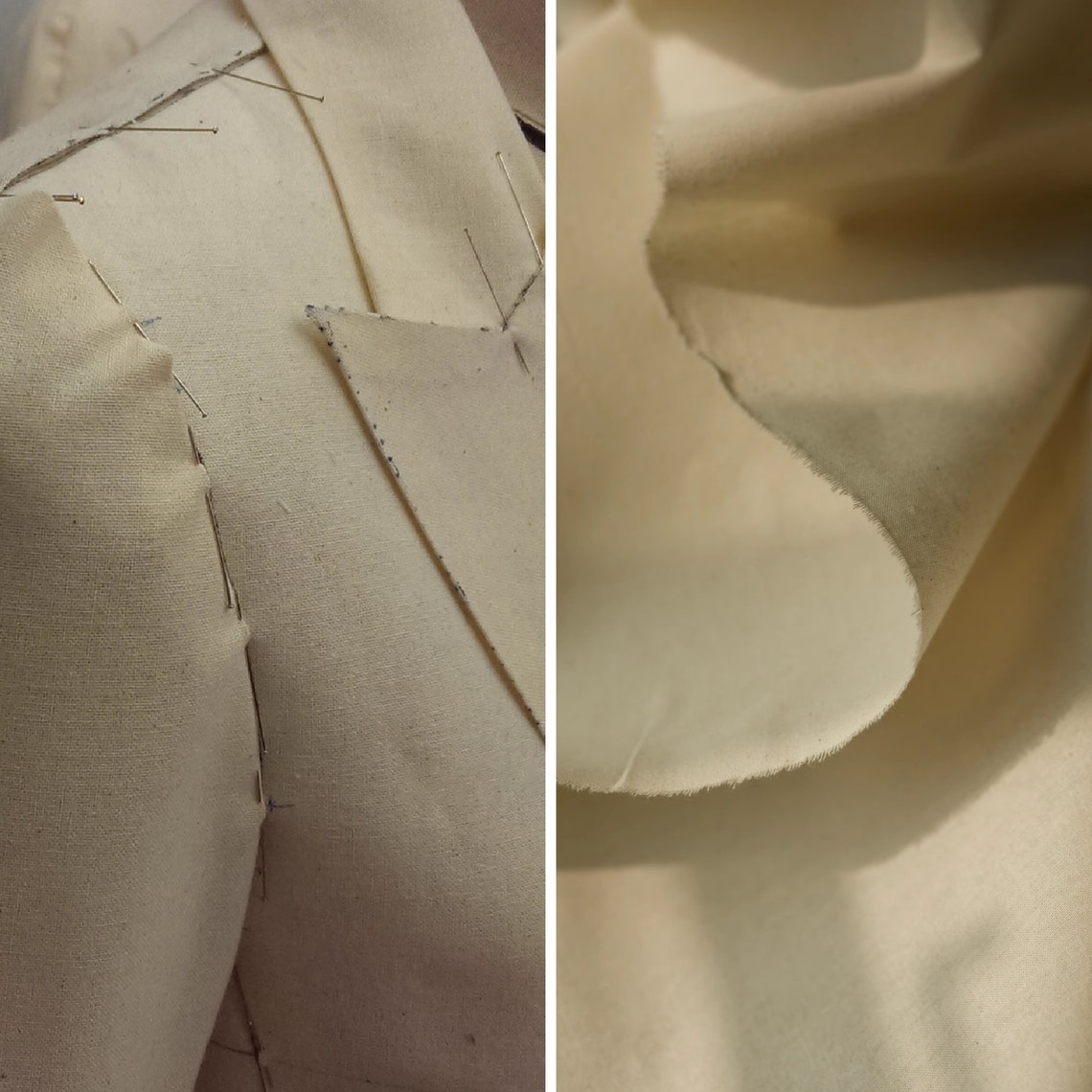 Natural Cotton Calico Fabric - Heavy Plain Unbleached, 63" Wide - Etsy