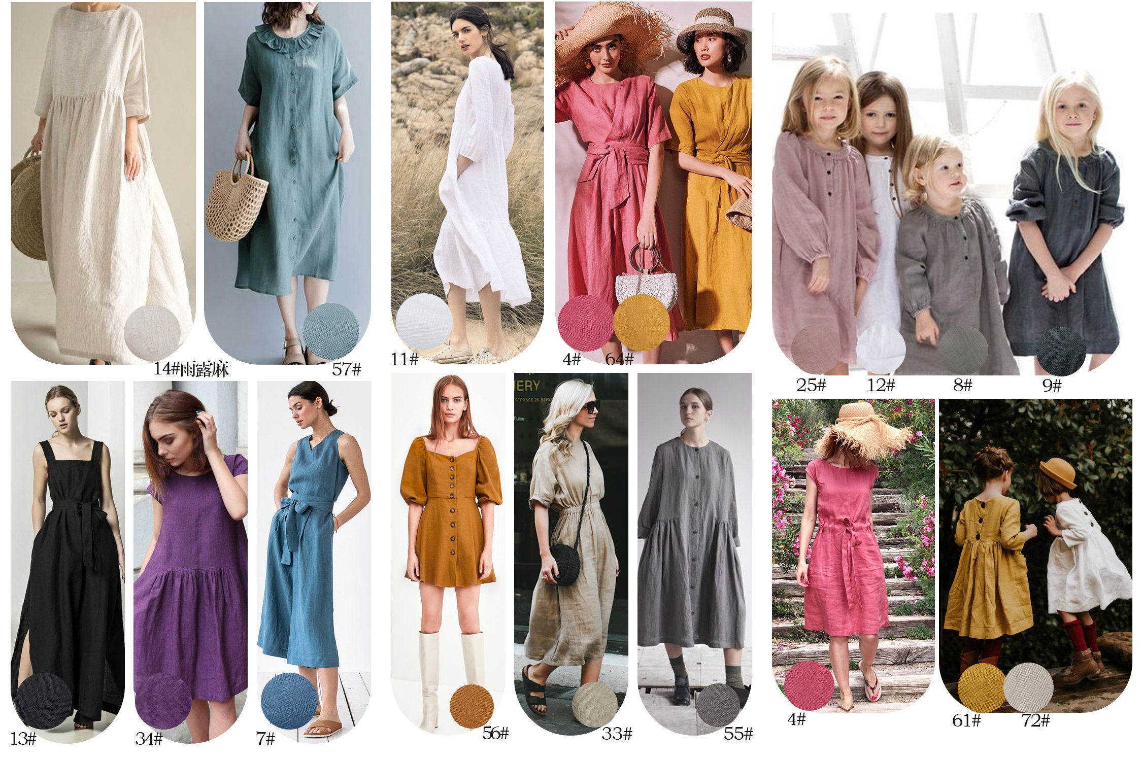 62 Colors 100% Linen Thin Solid Fabric Pre Washed Linen Flex - Etsy