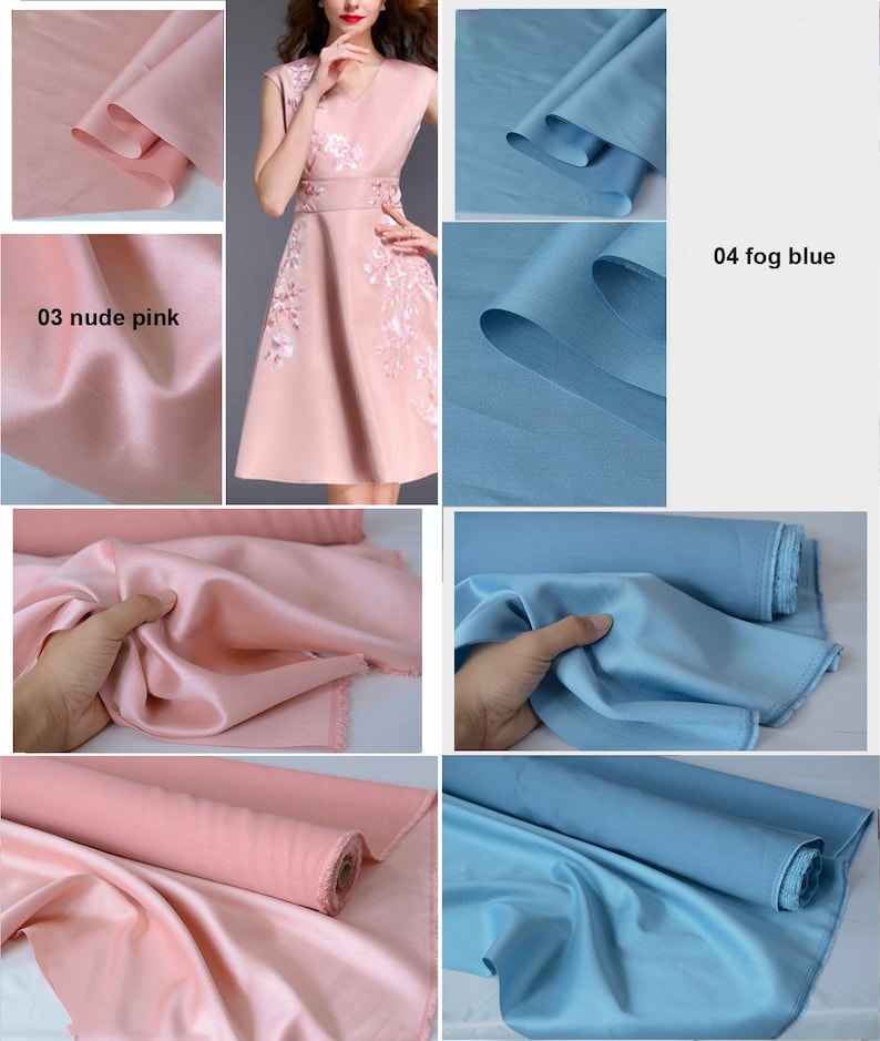 20 Colors Solid Silk Wool Blend Fabric 32 Momme - Etsy